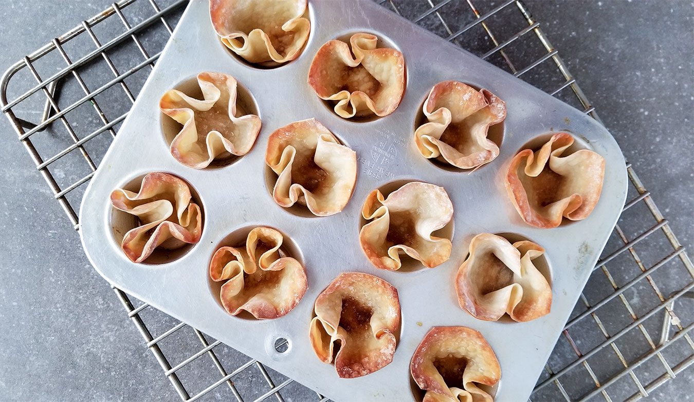 Sweet Potato Feta Wonton Cups - Heart Healthy Greek
