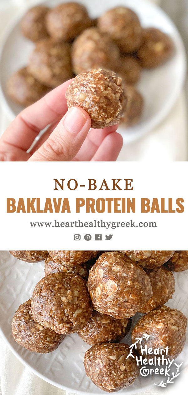 No-Bake Baklava Protein Balls - Heart Healthy Greek